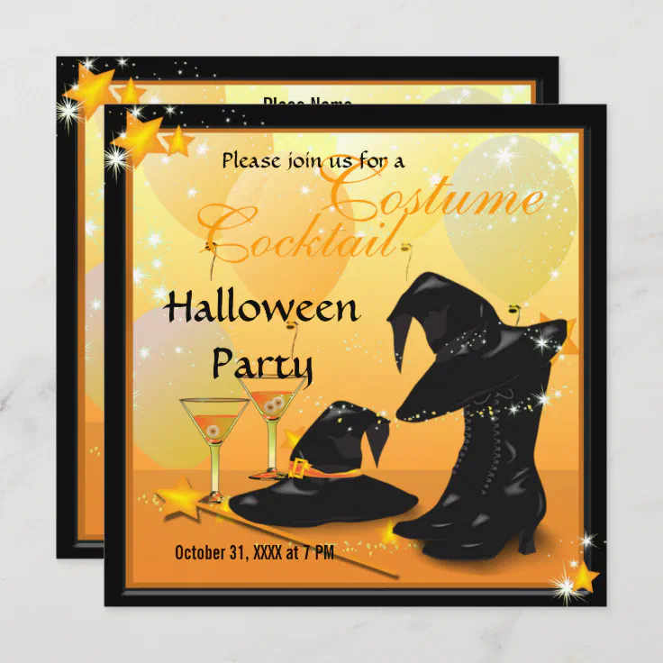 Witches Halloween Enchanting Cocktail Witch Party Invitation | Zazzle