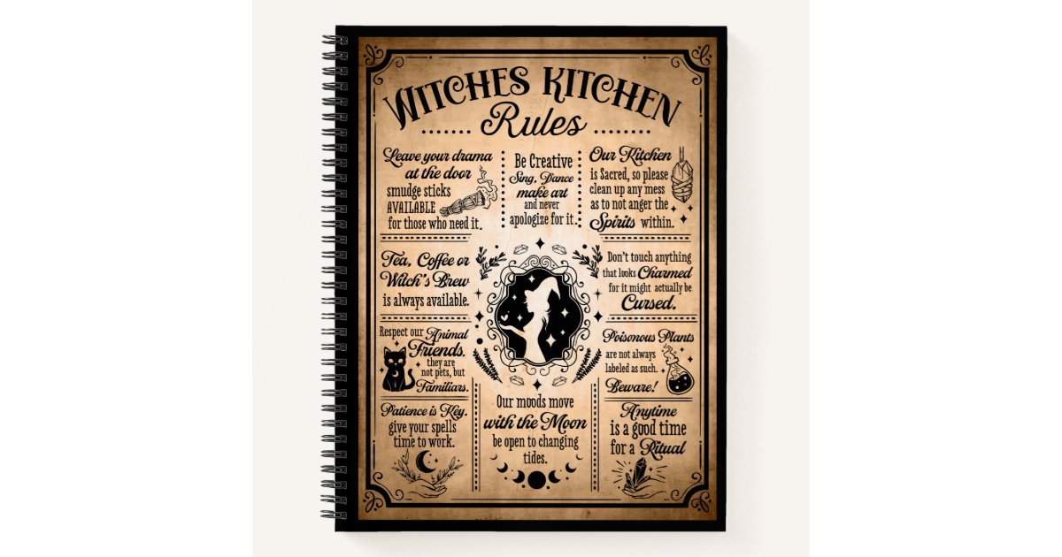 Witches Kitchen Rules Vintage Halloween Notebook | Zazzle