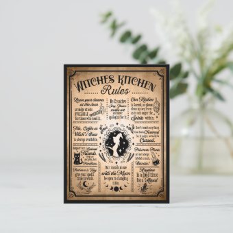 Witches Kitchen Rules Vintage Halloween Postcard | Zazzle