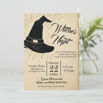 Witches Night Girls Night Out Halloween Party Invitation | Zazzle