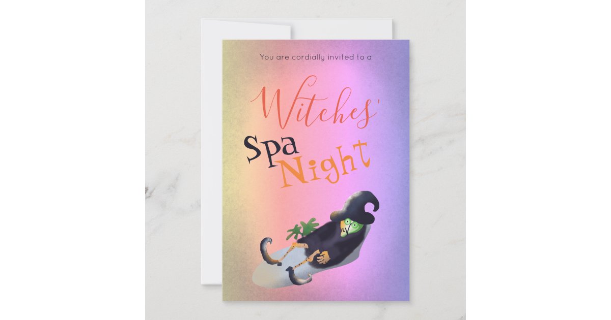 Witches' Spa Night Funny Halloween Party Invitation | Zazzle