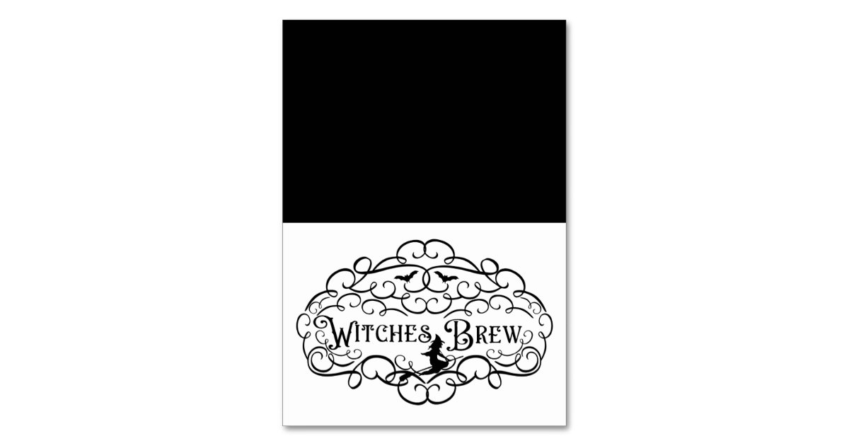 Witch's Brew Vintage Elegant Halloween Food Tent Table Number | Zazzle