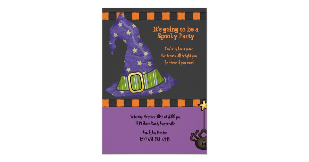 Witch's Hat Halloween Party Invitation | Zazzle.com