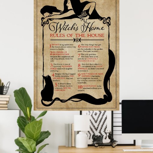 Witch's Home Rules Of The House Poster | Zazzle