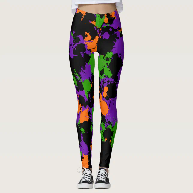 Witch's Paint Splatter Leggings | Zazzle