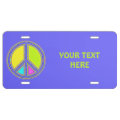 With Colors Filled PEACE Sign 1 License Plate | Zazzle
