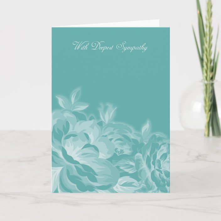 With Deepest Sympathy In Blue And White Floral Card | Zazzle.com