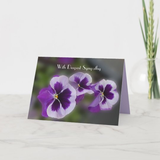 With Deepest Sympathy, Purple Flowers Greeting Card | Zazzle.com