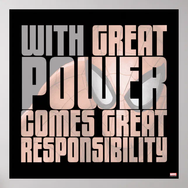 With Great Power Comes Great Responsibility Poster | Zazzle