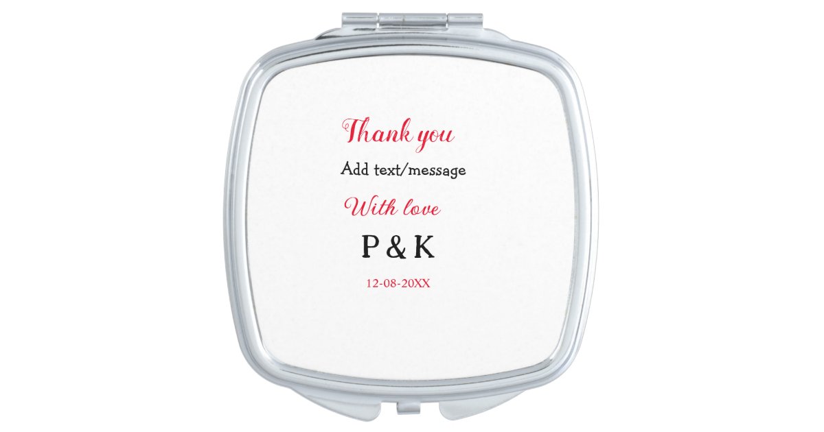 With love add couple name letter thank you add dat compact mirror | Zazzle