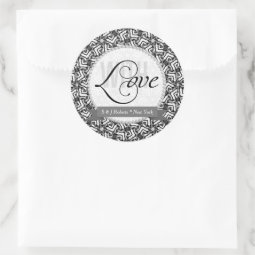 WITH LOVE Black+White Stickers | Zazzle