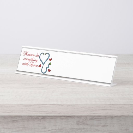 With Love Desk Name Plate | Zazzle