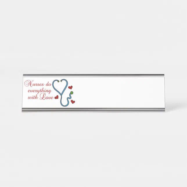 With Love Desk Name Plate | Zazzle