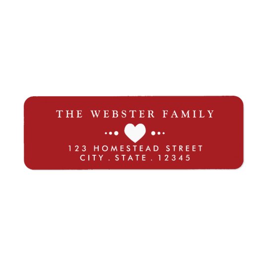 With Love Red Return Address Label | Zazzle.com