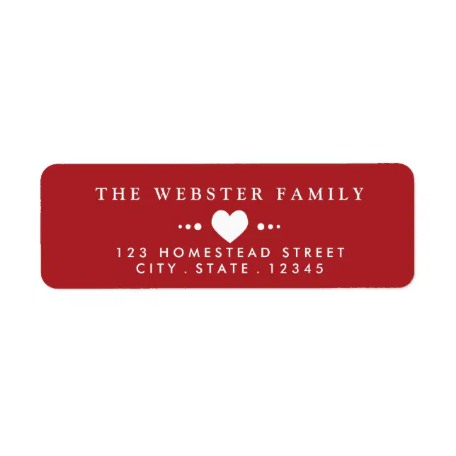 With Love Red Return Address Label | Zazzle