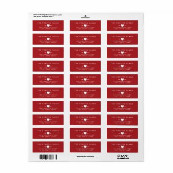 With Love Red Return Address Label | Zazzle