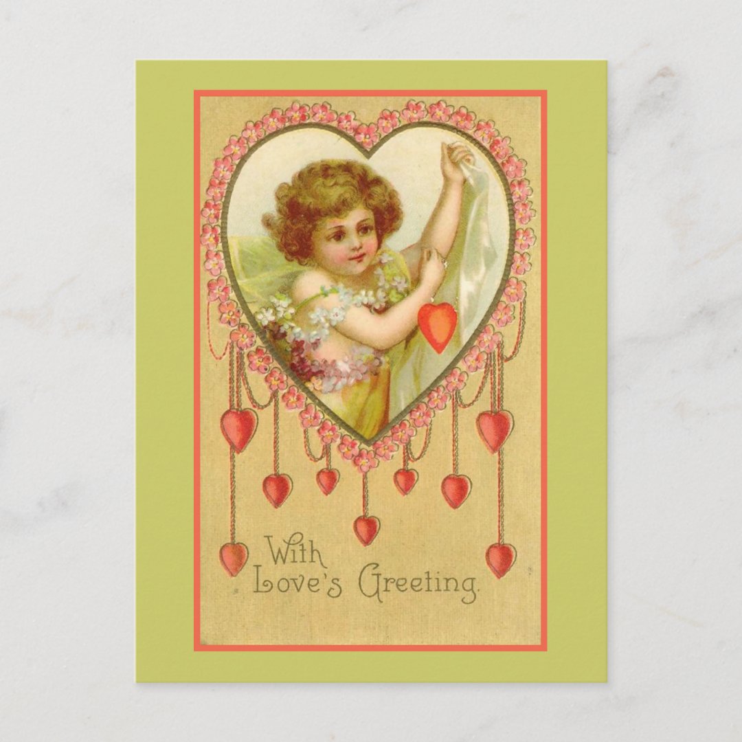 With Love's Greeting Postcard | Zazzle