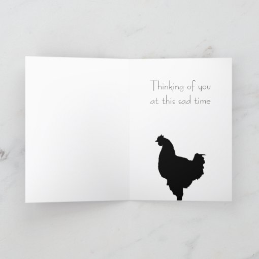 With Sympathy (loss of a chicken) Card | Zazzle