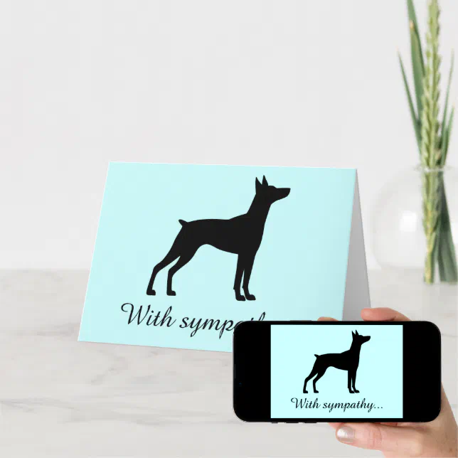 With Sympathy Miniature Pinscher Card | Zazzle