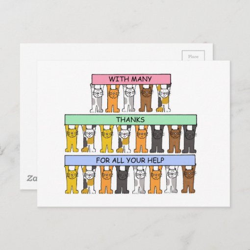 With Thanks for All Your Help Postcard | Zazzle
