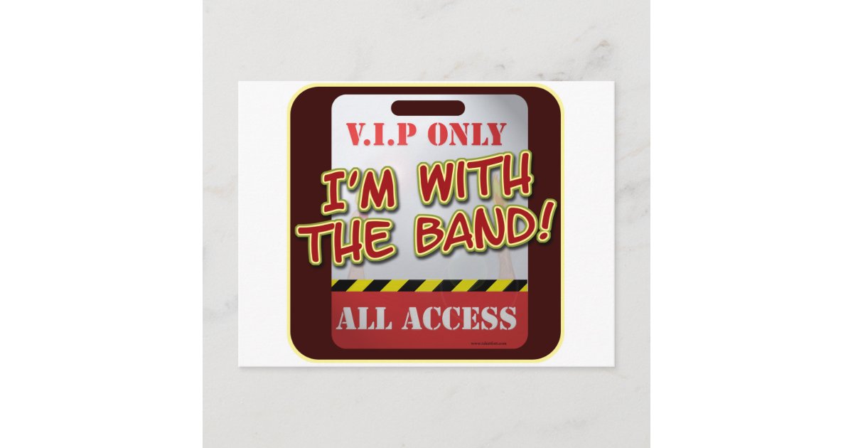 With The Band backstage Pass Postcard | Zazzle