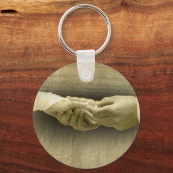With this Ring, Romantic Vintage Wedding Love Keychain | Zazzle