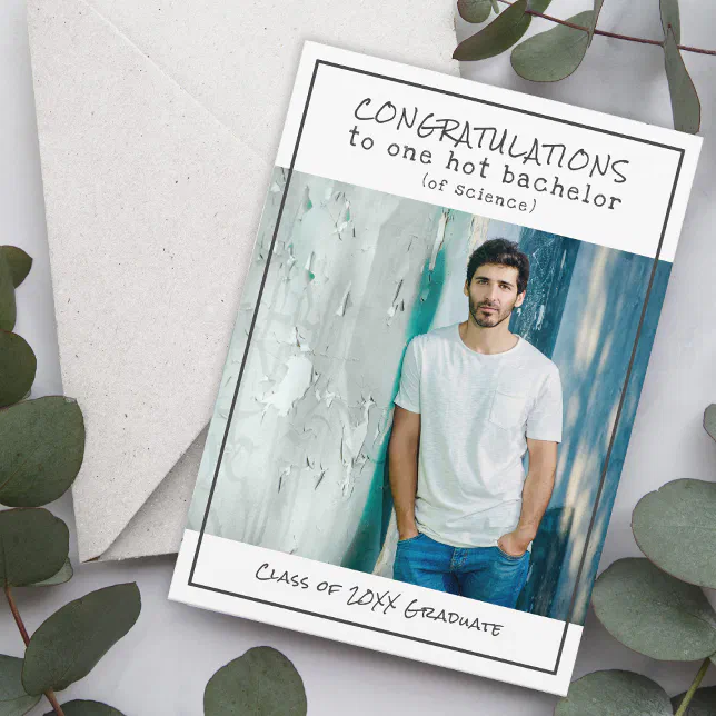 Witty Bachelor of Science Photo Graduation Party Invitation | Zazzle
