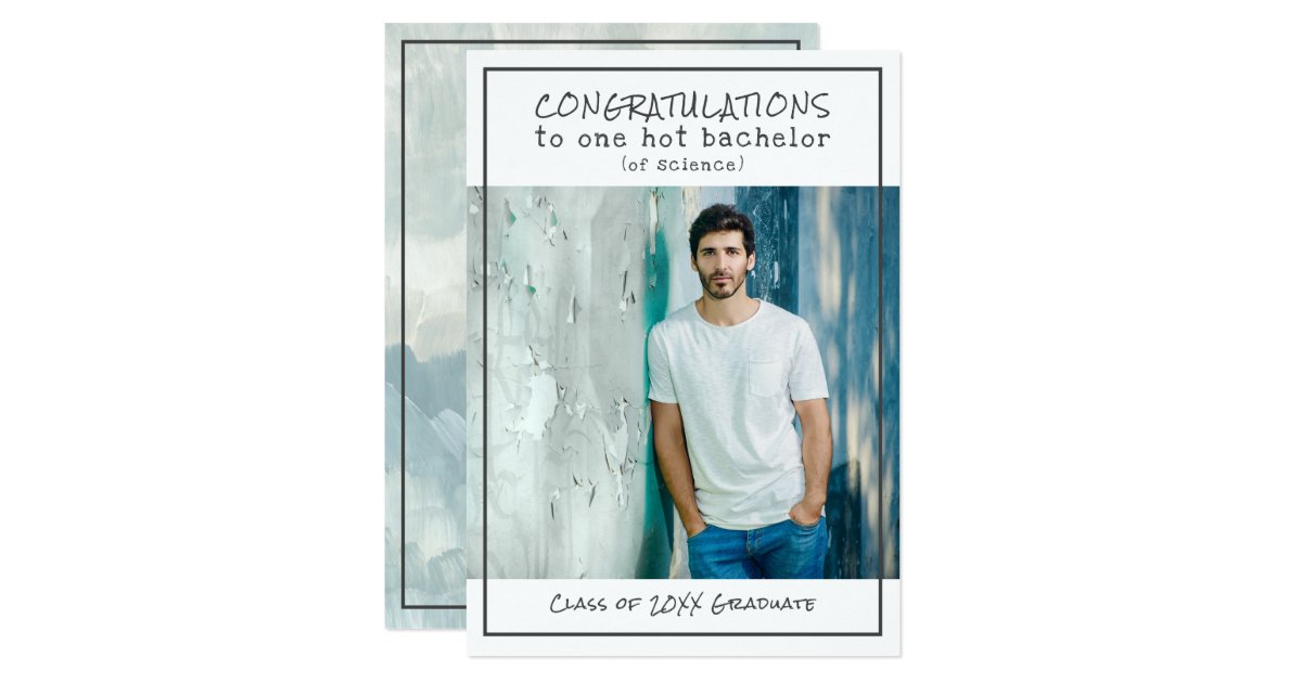 Witty Bachelor of Science Photo Graduation Party Invitation | Zazzle.com