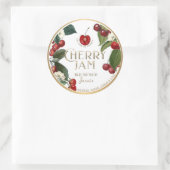 Witty Logo Design Elegant Cherry Jam Preserves Classic Round Sticker ...
