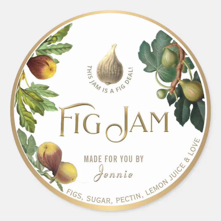 Witty Logo Design Elegant Fig Jam Preserves Classi Classic Round ...