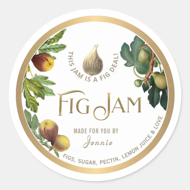 Witty Logo Design Elegant Fig Jam Preserves Classi Classic Round ...