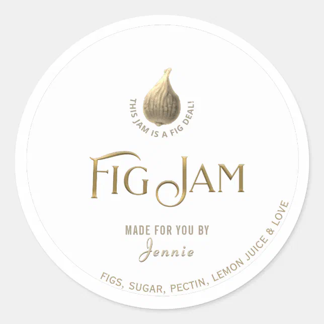 Witty Logo Design Elegant Fig Jam Preserves Classi Classic Round ...