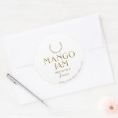Witty Logo Design Elegant Mango Jam Preserves Classic Round Sticker ...