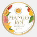 Witty Logo Design Elegant Mango Jam Preserves Classic Round Sticker ...