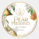 Witty Logo Design Elegant Pear Preserves or Jam Classic Round Sticker ...
