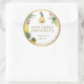 Witty Logo Design Elegant Pineapple Preserves Classic Round Sticker ...