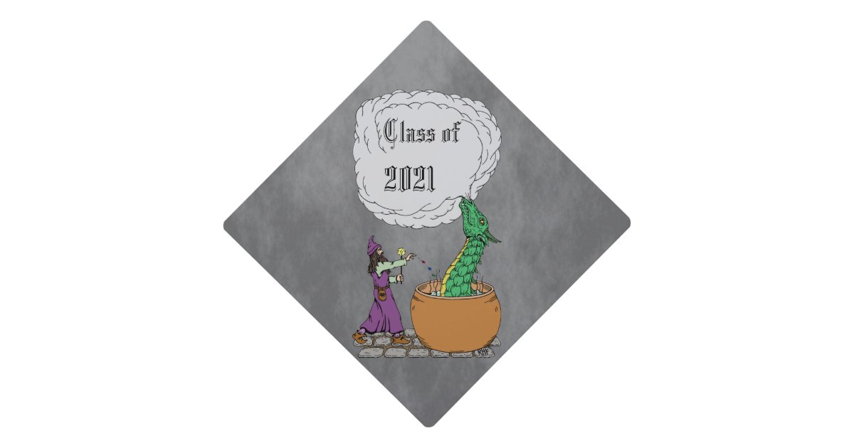 Wizard and Dragon Graduation Cap Topper | Zazzle