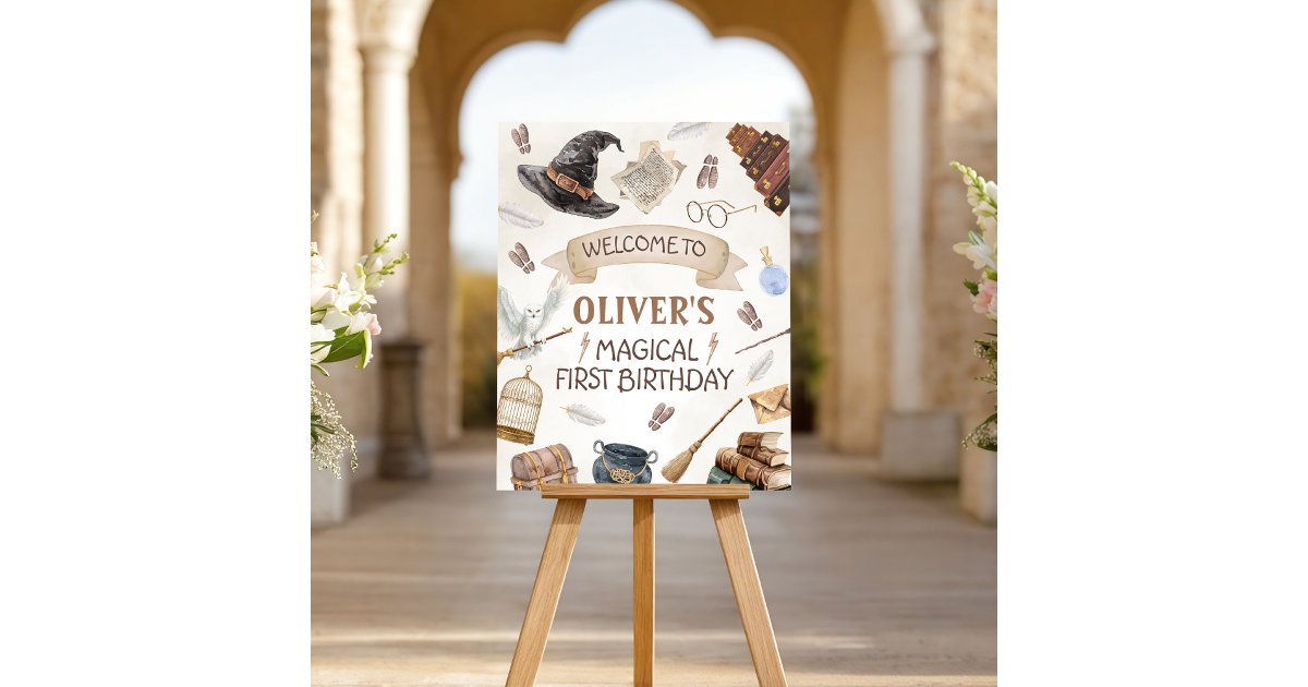 Wizard Birthday Welcome Sign | Zazzle