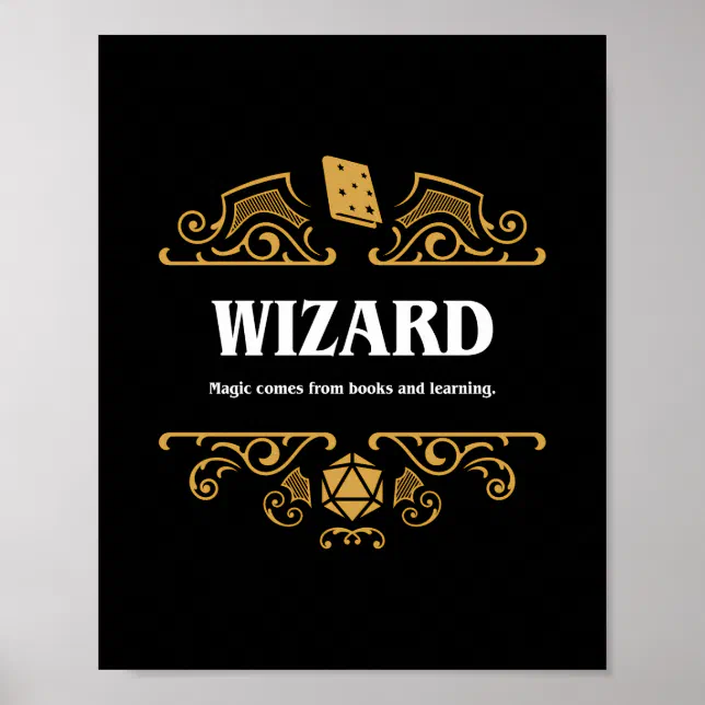 Wizard Class Tabletop RPG Gaming Poster | Zazzle