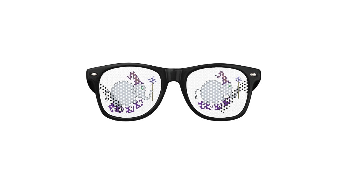 Wizard Elephant Retro Sunglasses | Zazzle