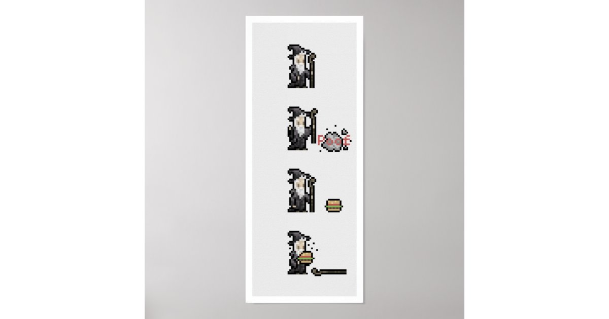 Wizard Is Hungry Column Pixel Art Poster | Zazzle