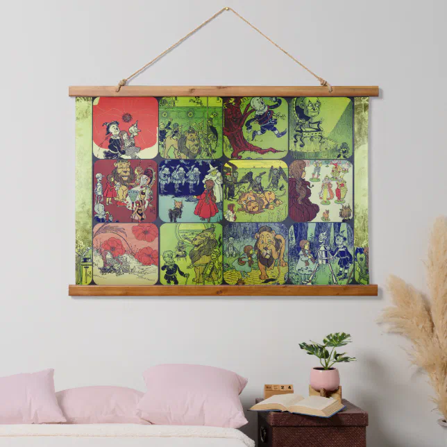 Wizard of Oz Illustrations Storybook Collage | Hanging Tapestry | Zazzle