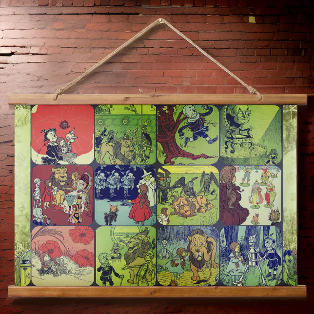 Wizard of Oz Illustrations Storybook Collage | Hanging Tapestry | Zazzle