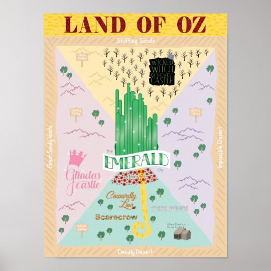 Wizard of Oz Map Poster | Zazzle.com