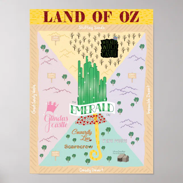 Wizard of Oz Map Poster | Zazzle