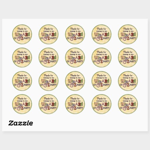 Wizard of Oz Party Thank You Sticker | Zazzle