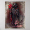 Wizardry | Shadowy Dark Witch Glowing Red Eyes Poster | Zazzle