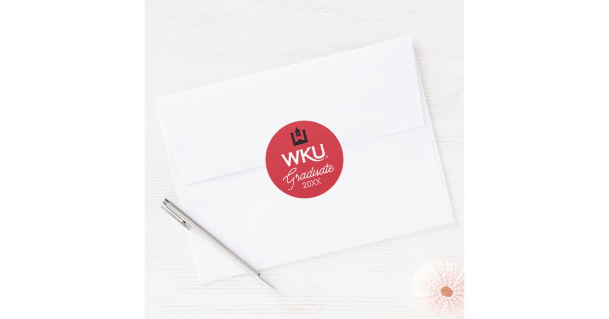 WKU Academic Emblem with Bell Tower Classic Round Sticker | Zazzle