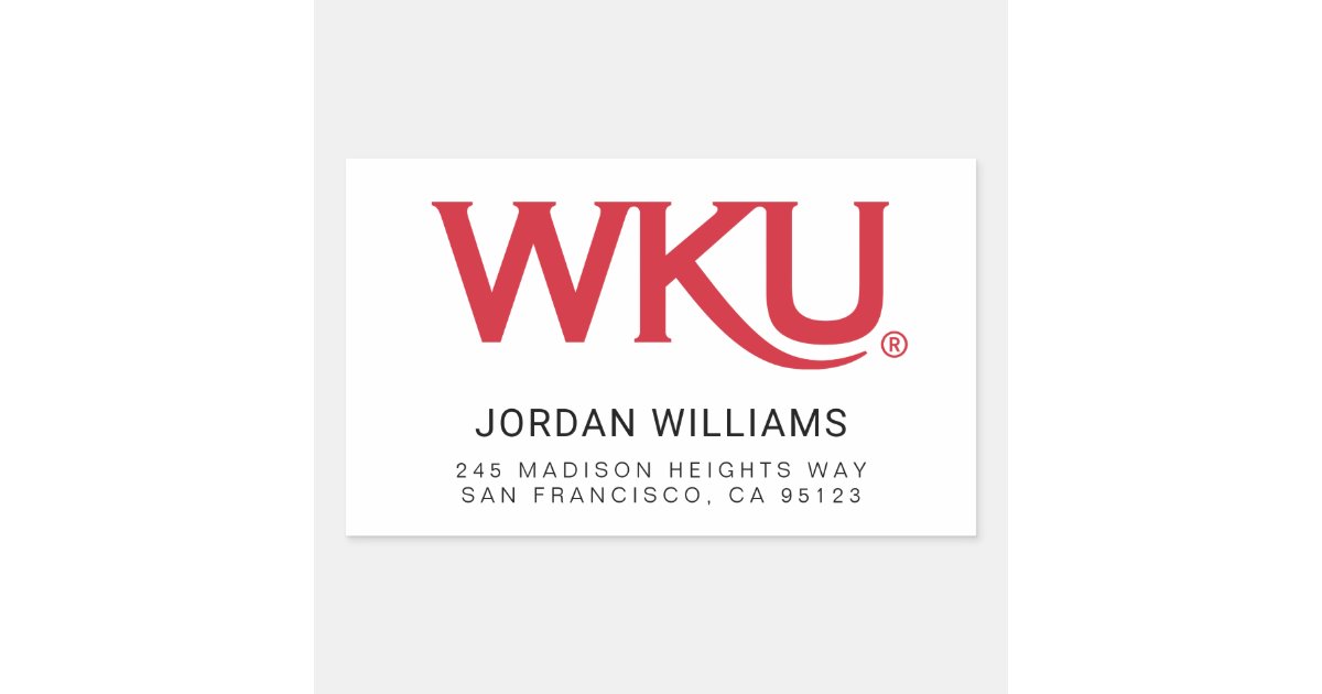 WKU Official Logo Rectangular Sticker | Zazzle
