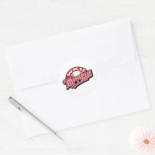 WKU Toppers Baseball Logo Classic Round Sticker | Zazzle